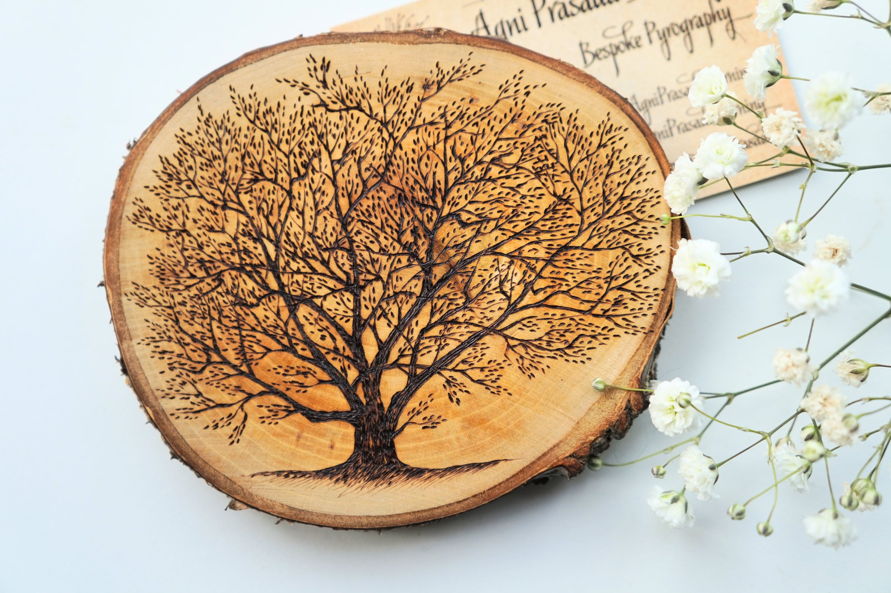 Pyrography tree wall hanging made to order making each one | Etsy