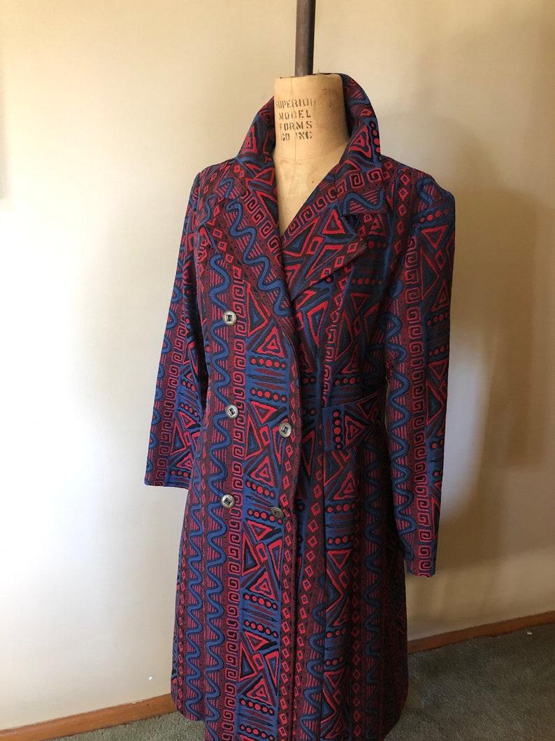 Stunning Vintage 1960s Mod Tapestry Trench Coat Boho Style Overcoat ...