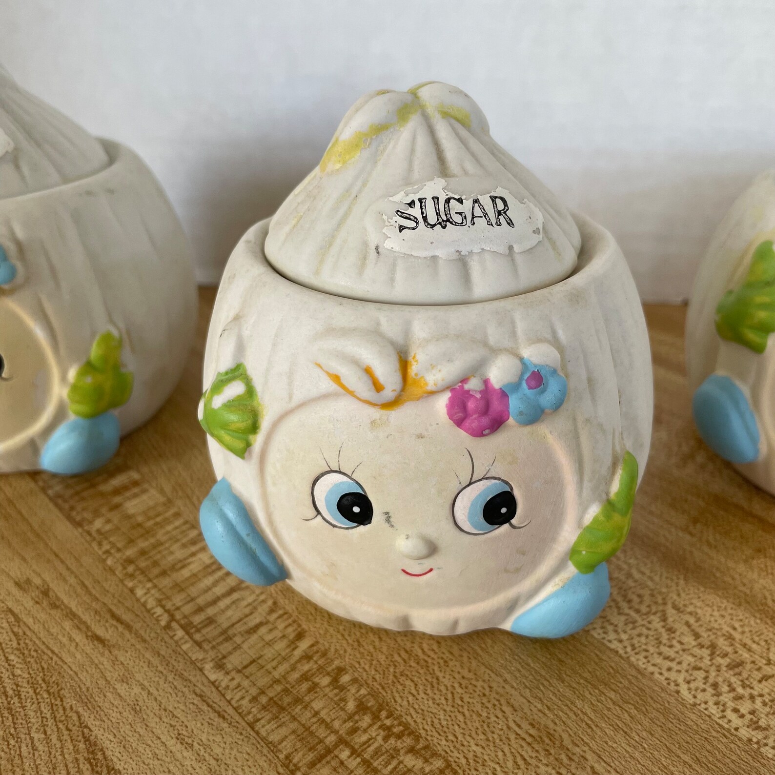 Vintage Anthropomorphic Ceramic Jars Canisters Set of Three - Etsy