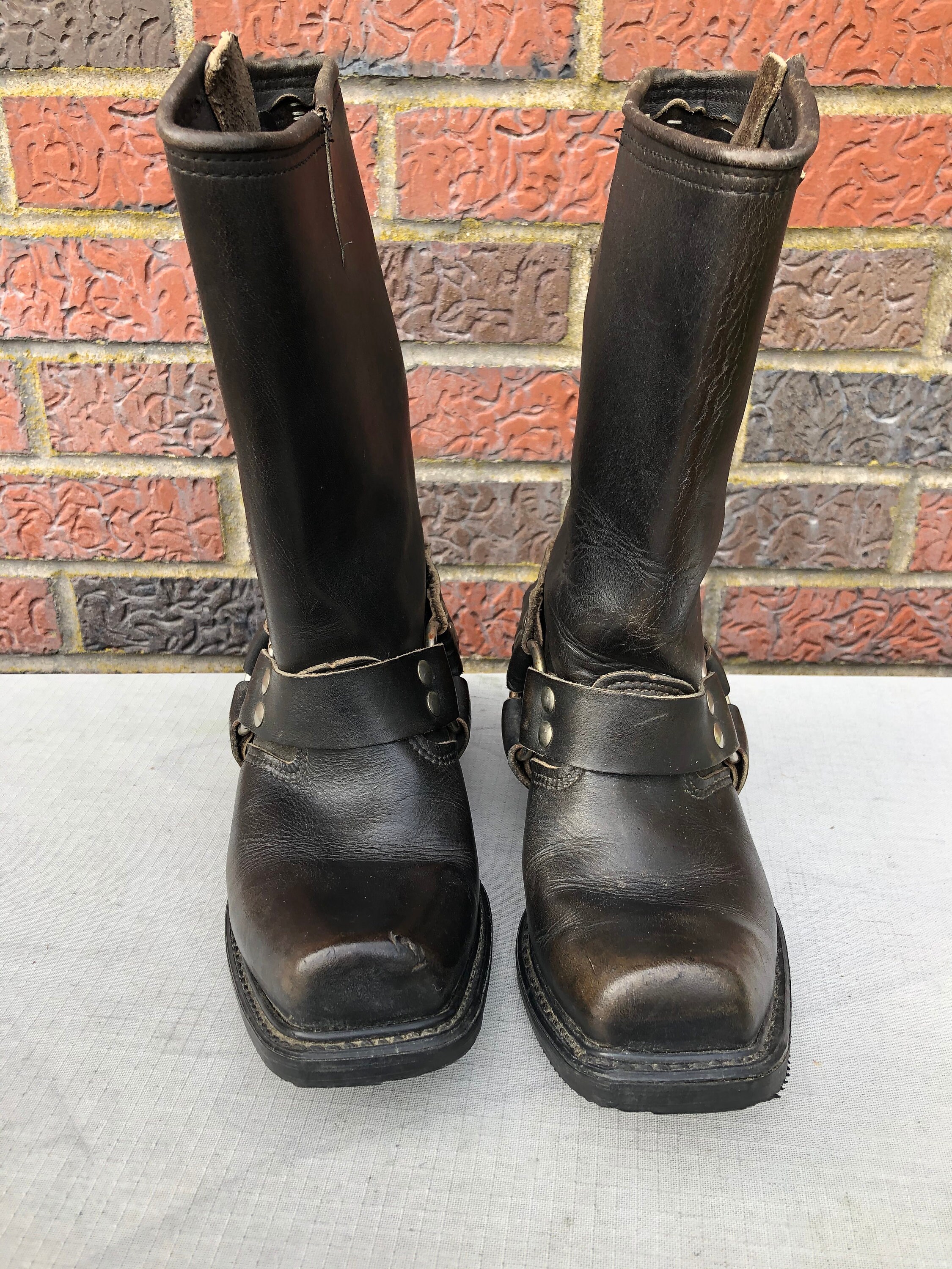 Buy Vintage Carolina Red Bird Engineer Motorcycle Harness Boots Square ...