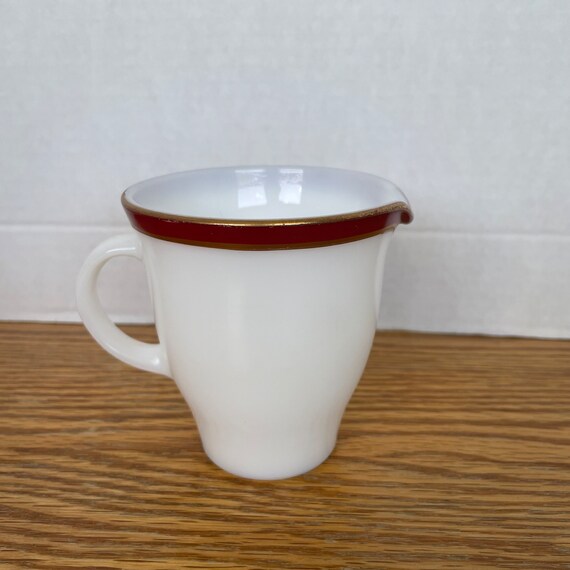 Vintage Pyrex Table Wear Burgundy With Gold Stripe Creamer - Etsy