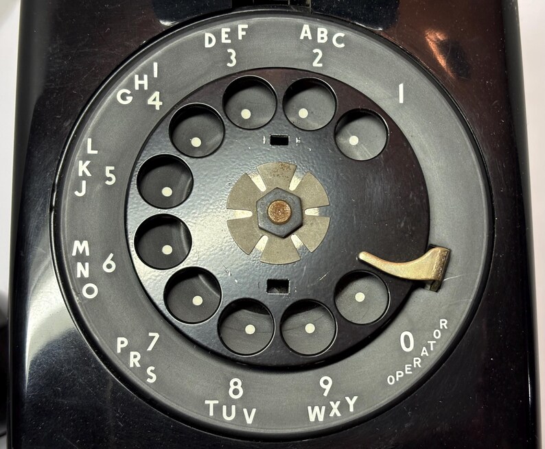 Teléfono de pared rotatorio Western Electric antiguo de 1959 con caja ...
