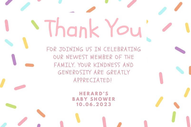 Sprinkle Baby Shower Invitation and Cards - Pink Customizable Digital ...