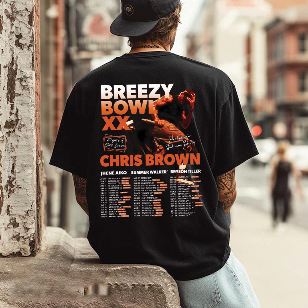 Chris Brown Breezy Bowl XX Tour Png, Chris Brown T-shirt Design, Breezy ...