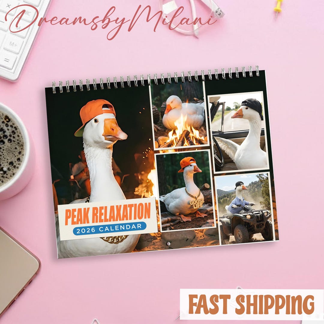 Peak Relaxation Goose 2026 Calendar, Peak Relaxation Goose Monthly Wall ...