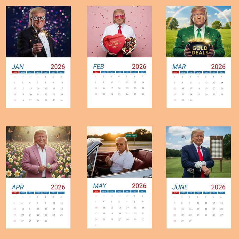 Trump Mullet 2026 Calendar, Trump Mullet Monthly Wall Calendar, 2026 ...