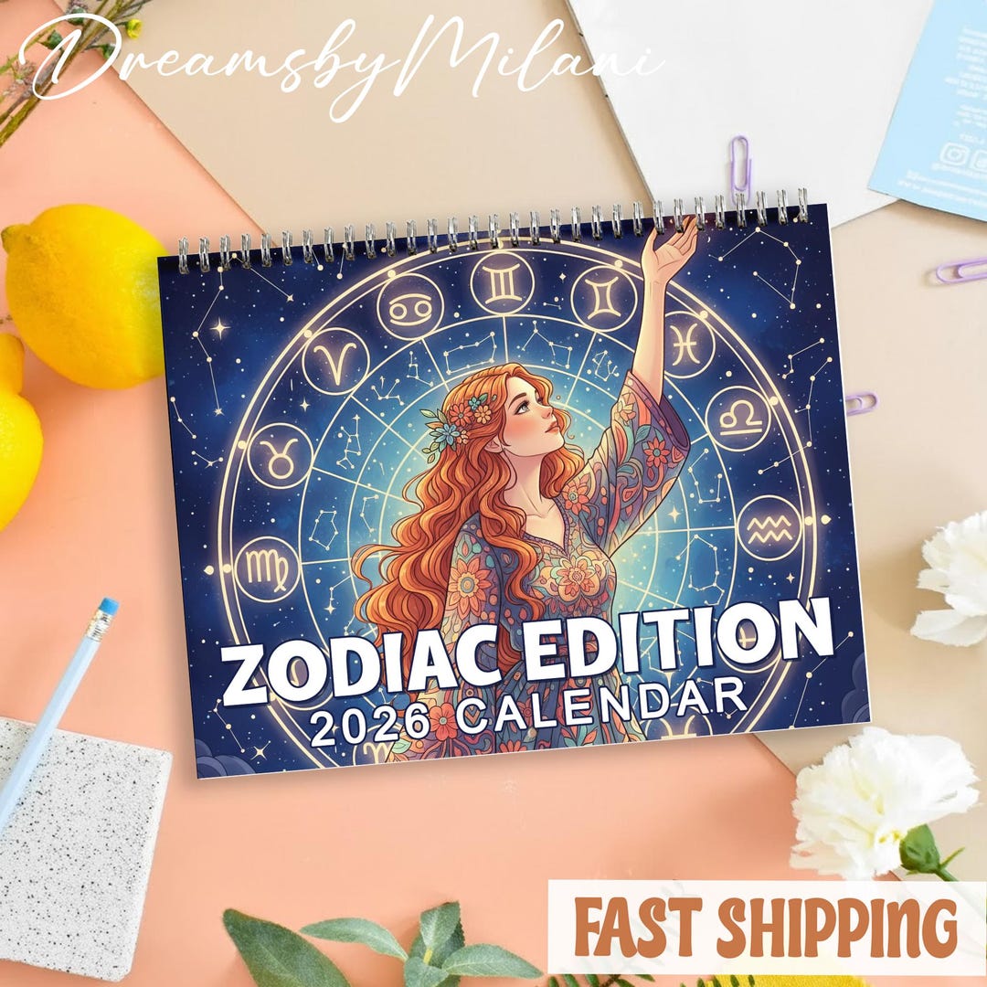 Sternzeichen Kalender 2026, Zodiac Edition Wandkalender, Bürodekoration ...