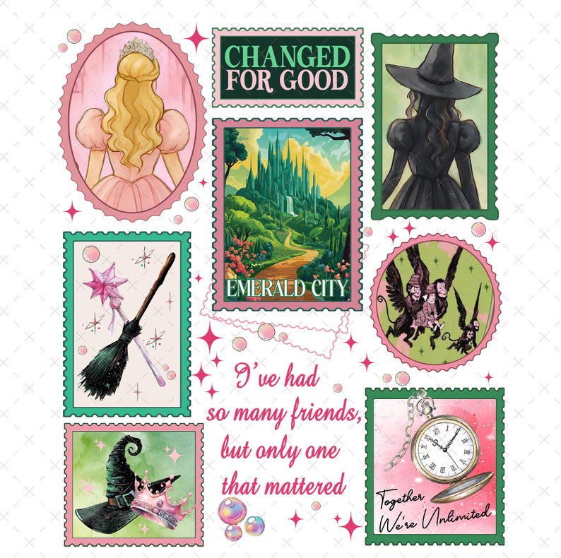 Wicked Changed for Good Stamp Png, Wicked Png, Defy Gravity Broomstick ...