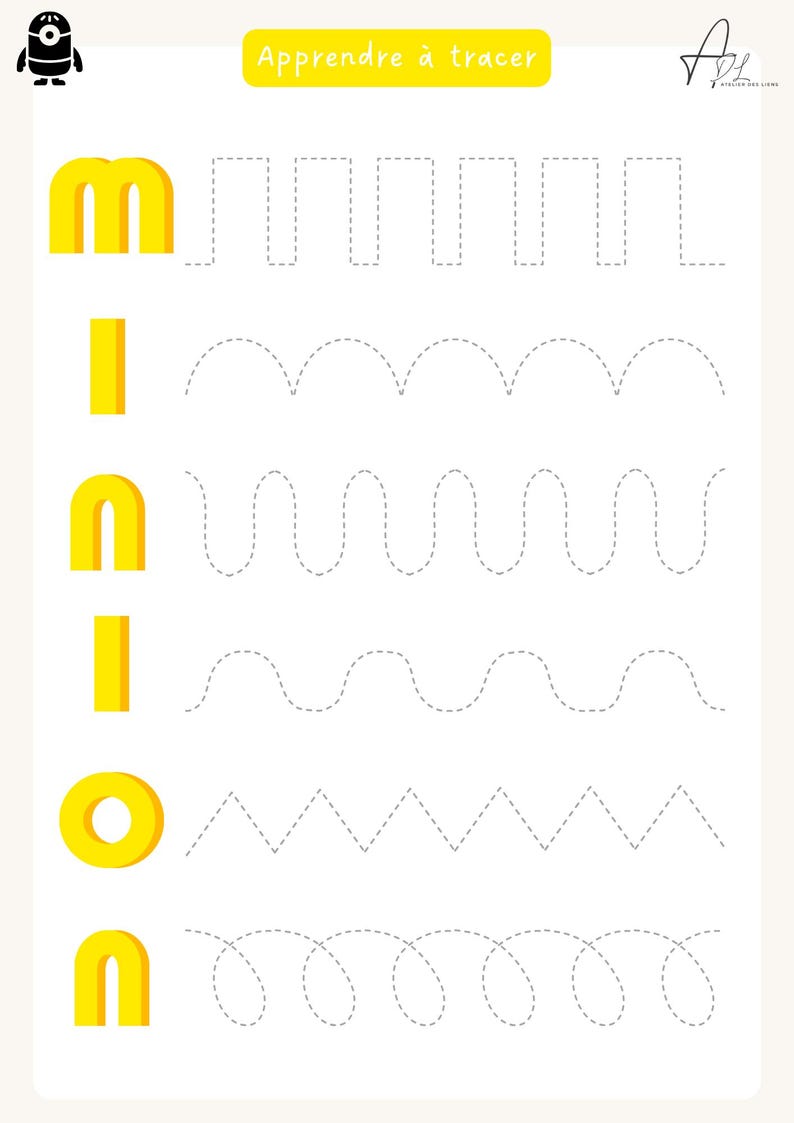 Printable "minions" Activities for Children 3–6 Years Old, Fun Tracing ...