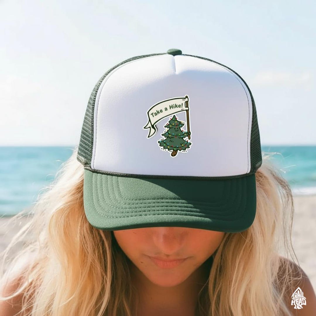 Christmas Tree Trucker Hat, Take a Hike, Outdoors, Nature - Etsy