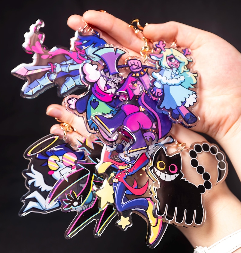 Deltarune Acrylic Keychains || Kris, Susie, Ralsei, Noelle, Spamton ...