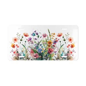 Wildflower License Plate: Boho Floral Car Tag - Etsy