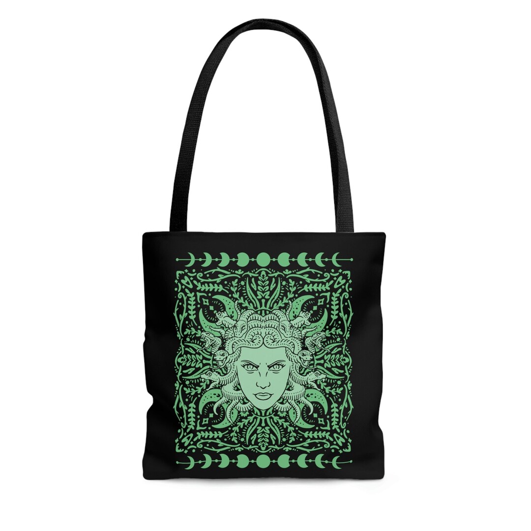 Goddess Medusa Tote Bag, Greek Mythology Book Bags, Snakes, Witch Totes ...
