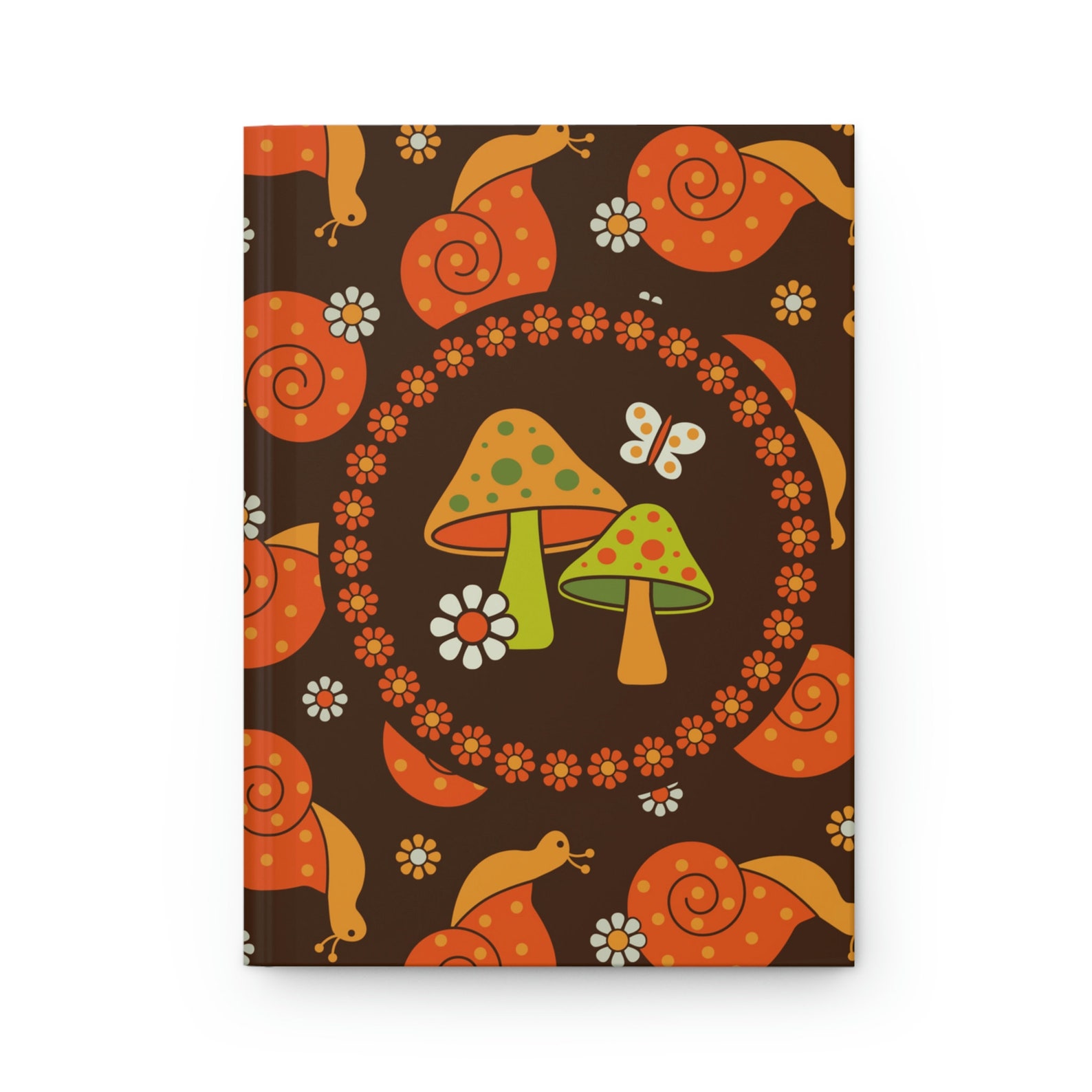 Retro Journal 70s Style Snails and Mushrooms Notebook Boho - Etsy