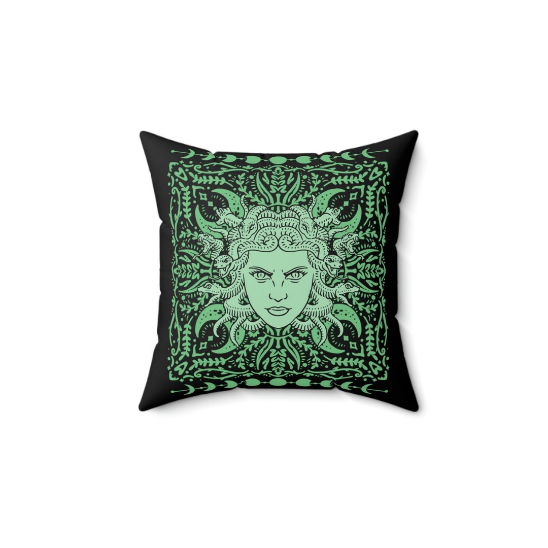 Goddess Medusa Pillow, Greek Mythology Throw Pillows, Witchy Snakes ...