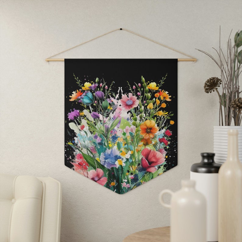 Wildflower Banner Watercolor Floral Wall Art Summer Flowers - Etsy