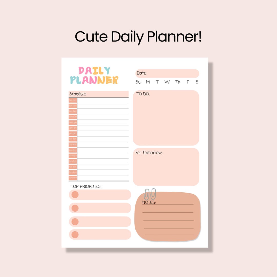 Minimalist Daily Planner Set | Printable Planner for ADHD (PDF Digital ...