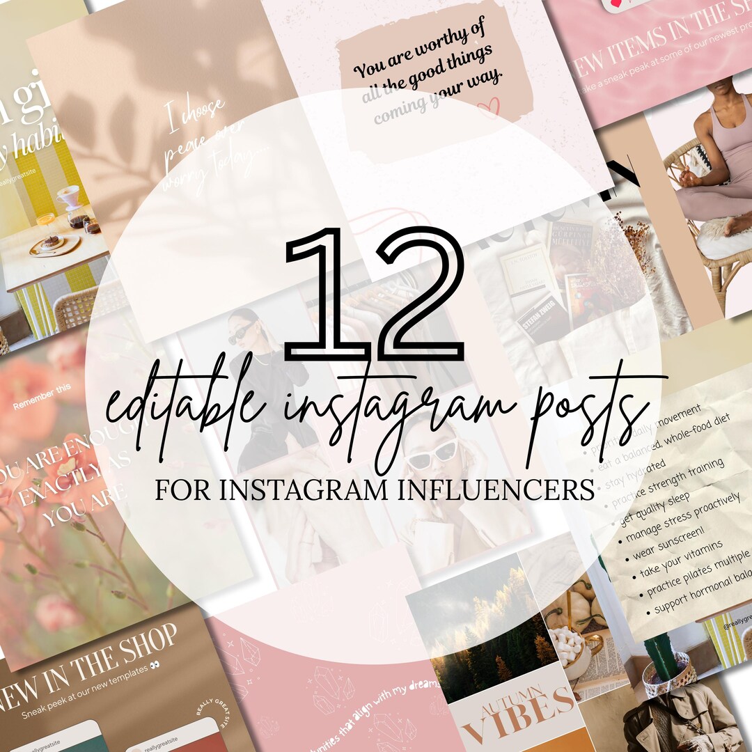 Editable Instagram Post Templates: Canva Social Media Branding (digital ...
