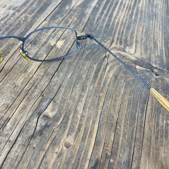 Vintage Pair Of Wire Rim Glasses 1990s Black T Gem