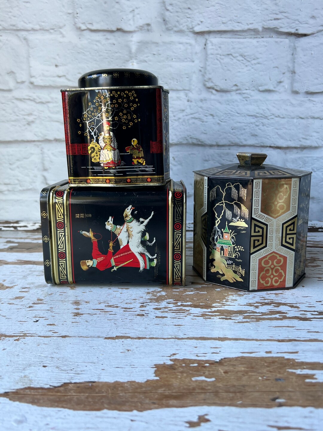 Three Asian Inspired Tins Instant Collection Daher Style Tea Tins - Etsy