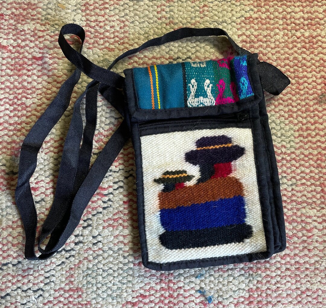 Vintage Peruvian Wool Bag - Woven Fabric - Crossbody - Small Purse ...