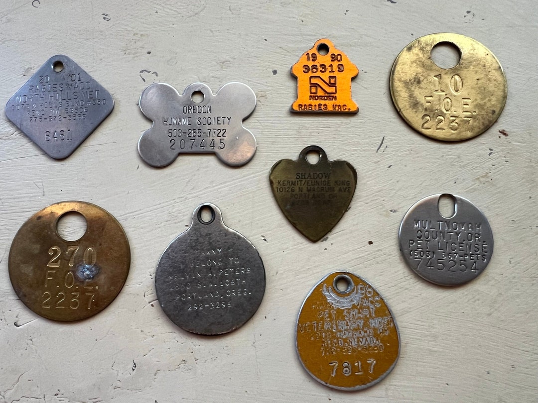 Vintage Metal Tags -rabies Dog Tags - Cat Tag Findings - Etsy