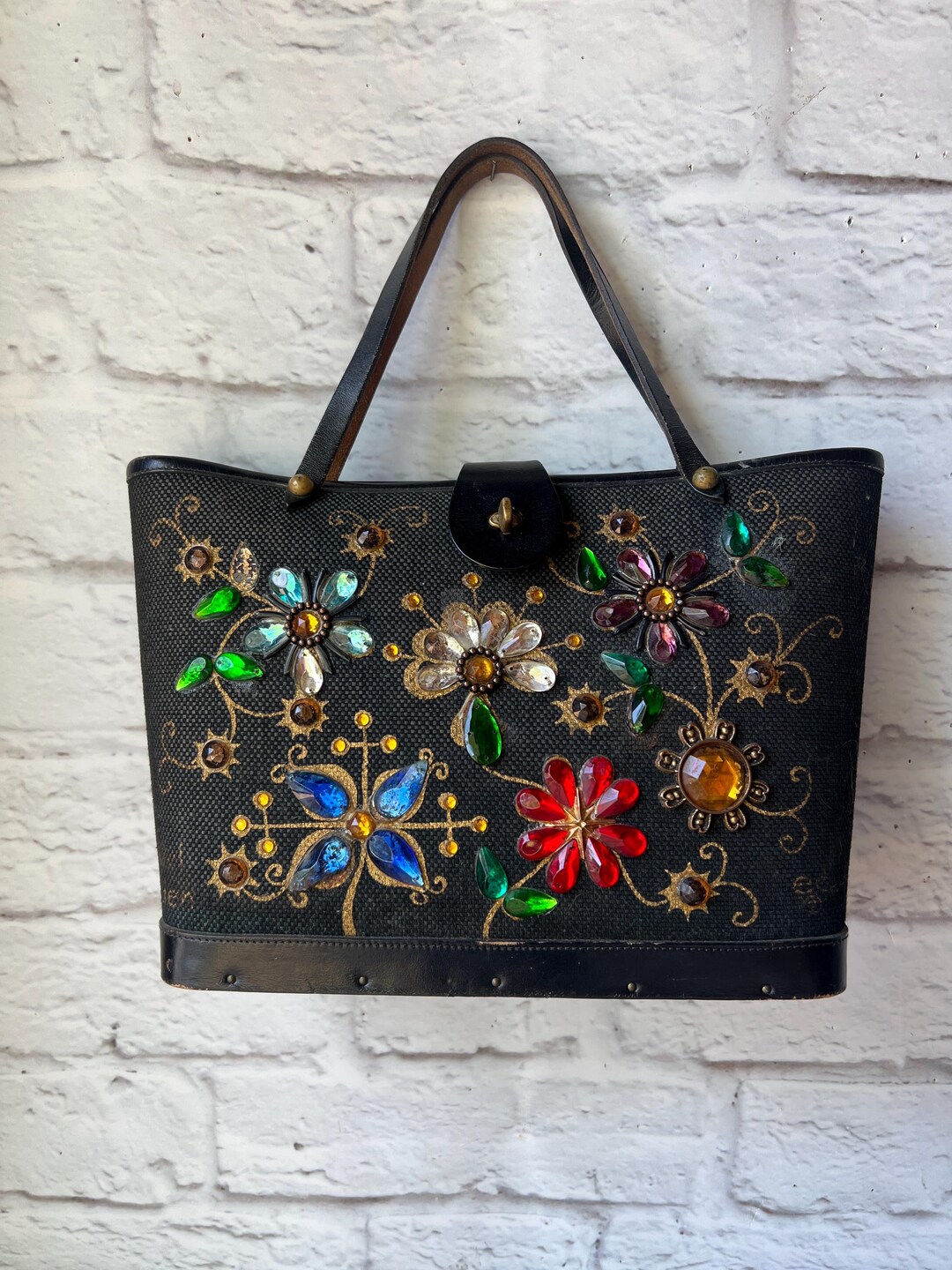 Vintage Enid Collins Jewel Garden Bag: Bejeweled MCM Tote - Etsy Canada