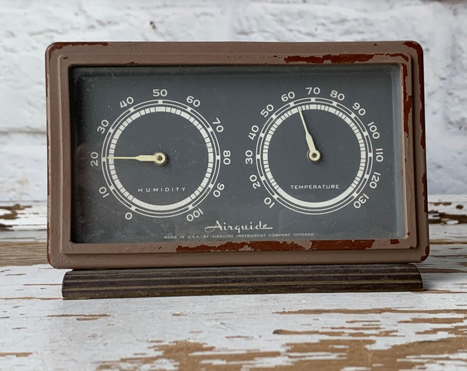 Vintage Analog Barometer Made in USA - Temperature - Humidity - Table ...