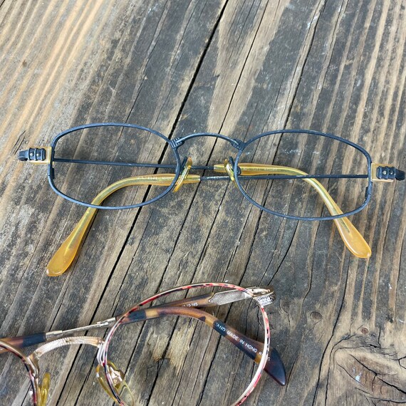 Vintage Pair Of Wire Rim Glasses 1990s Black T Gem
