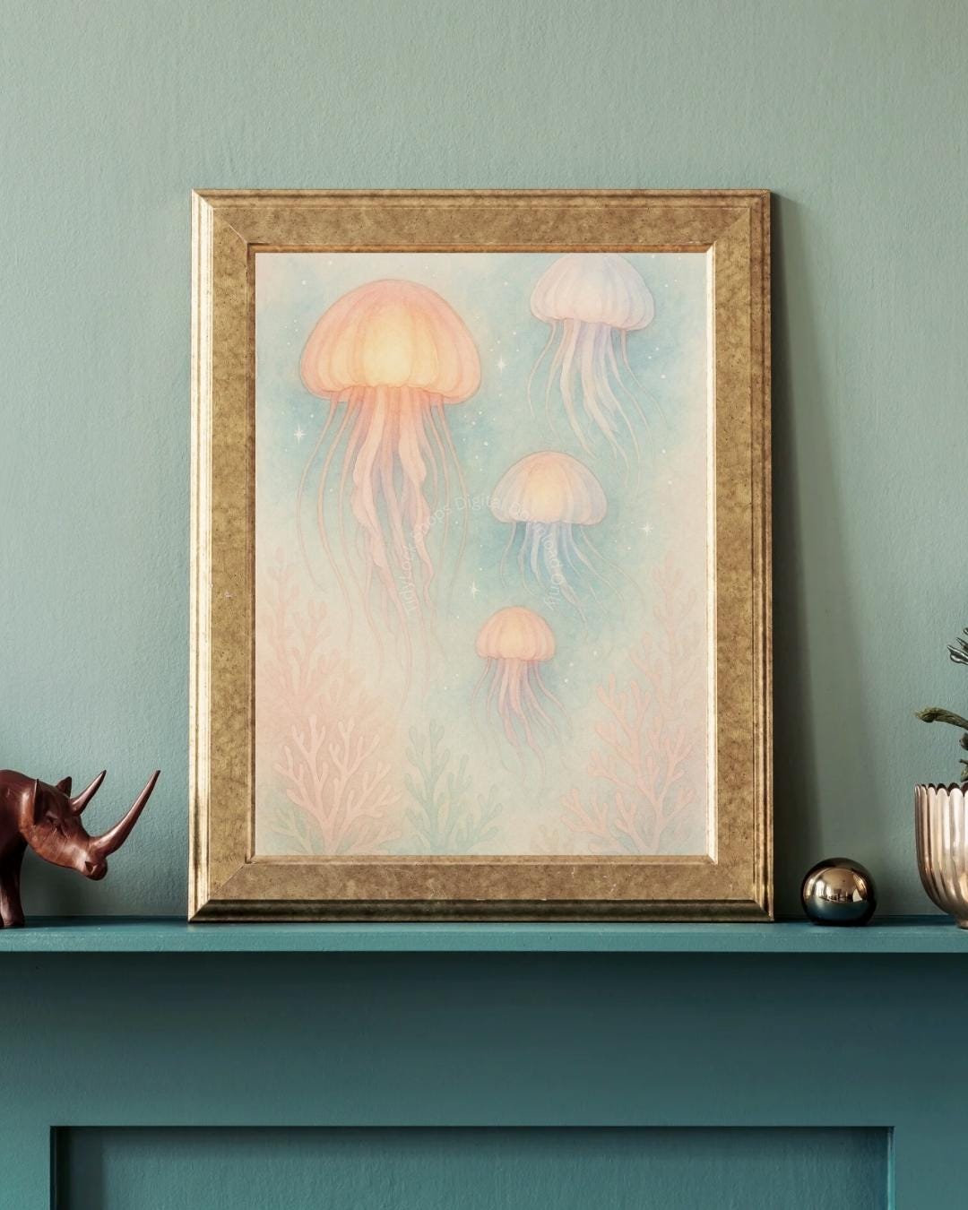Jellyfish Watercolor Print • Pastel Ocean Nursery Art (digital Download ...