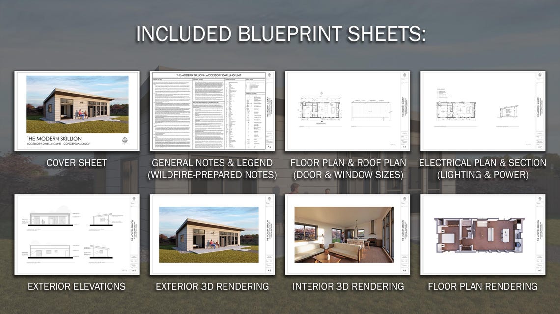 The Modern Skillion - ADU Plans - Open Plan Design - Accessory Dwelling ...