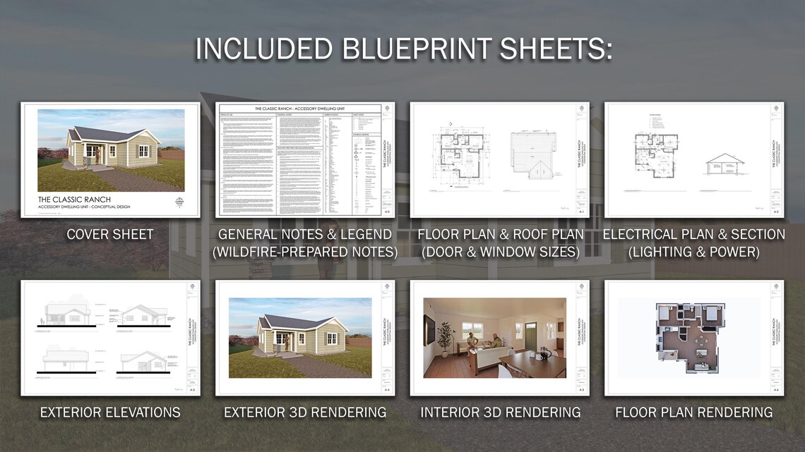The Classic Ranch - ADU Plans - Open Plan Design - Accessory Dwelling ...