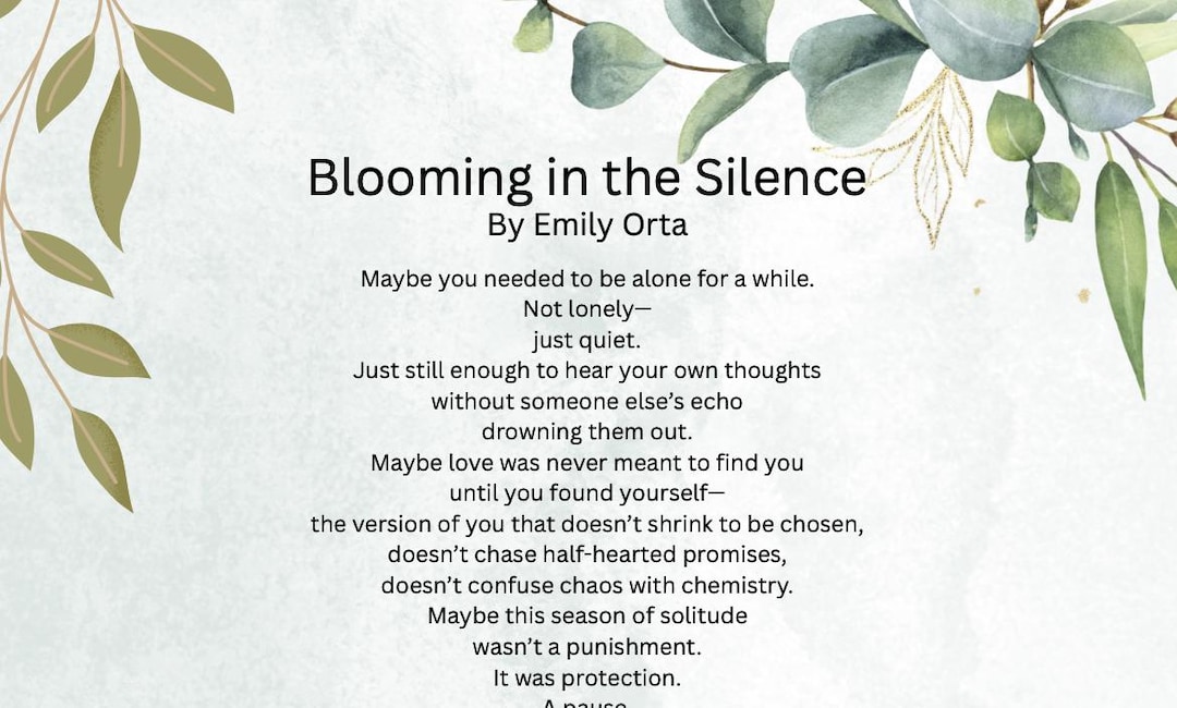 Blooming in the Silence Poem | by Emily Orta - Etsy