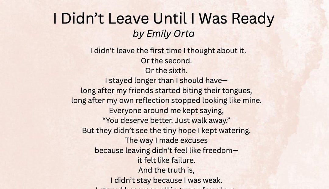 I Didn't Leave Until I Was Ready Poem | by Emily Orta - Etsy