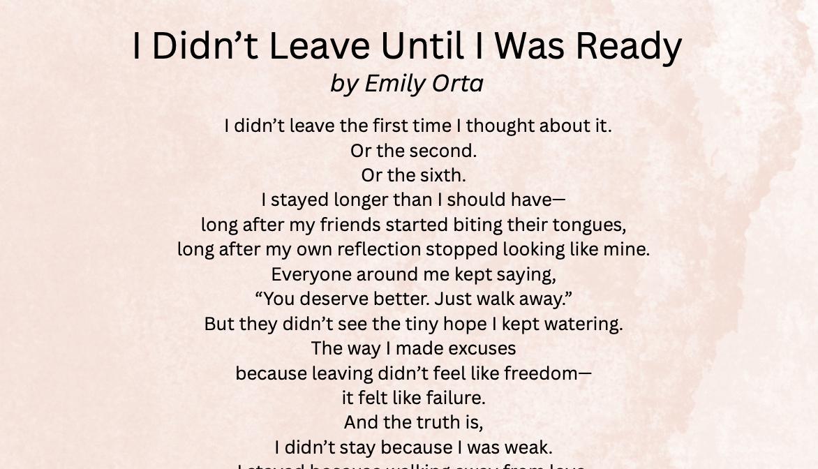 I Didn't Leave Until I Was Ready Poem | by Emily Orta - Etsy