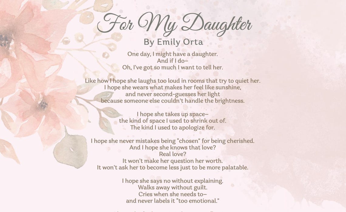 For My Daughter Poem | by Emily Orta - Etsy
