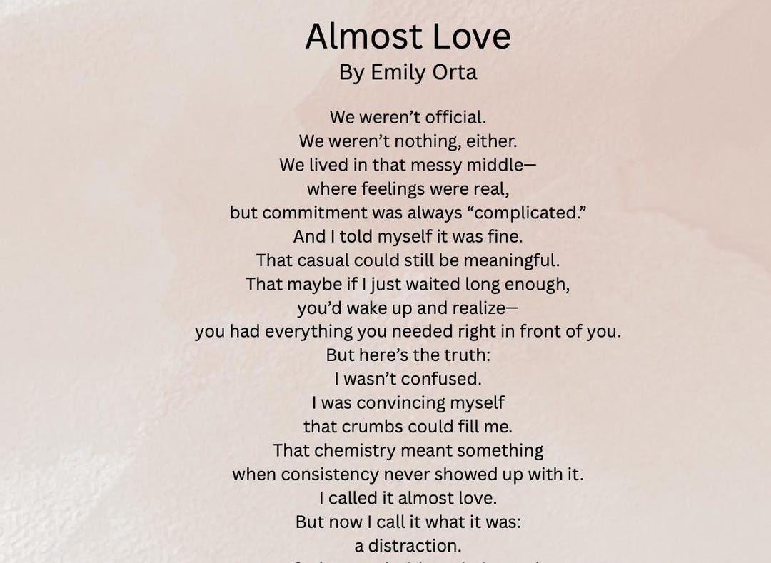 Almost Love Poem | by Emily Orta - Etsy