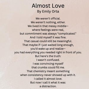 Almost Love Poem | by Emily Orta - Etsy