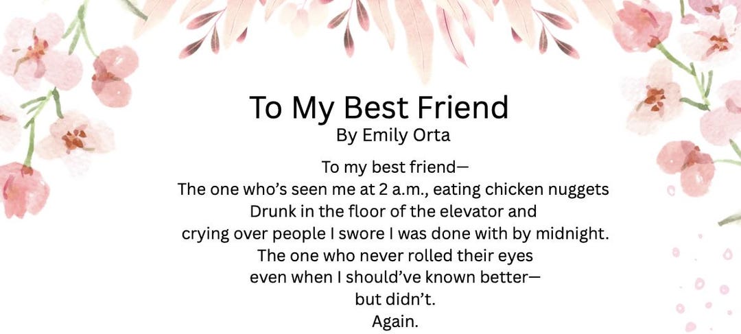 To My Best Friend Poem | by Emily Orta - Etsy