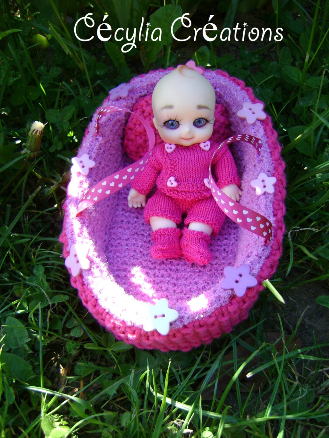 118. French and English Knitting Pattern PDF - Bassinet With Pillow and ...