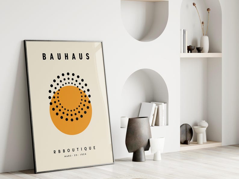 Bauhaus Abstract Geometric Poster S1 No.6 - Mid Century Modern Wall Art ...
