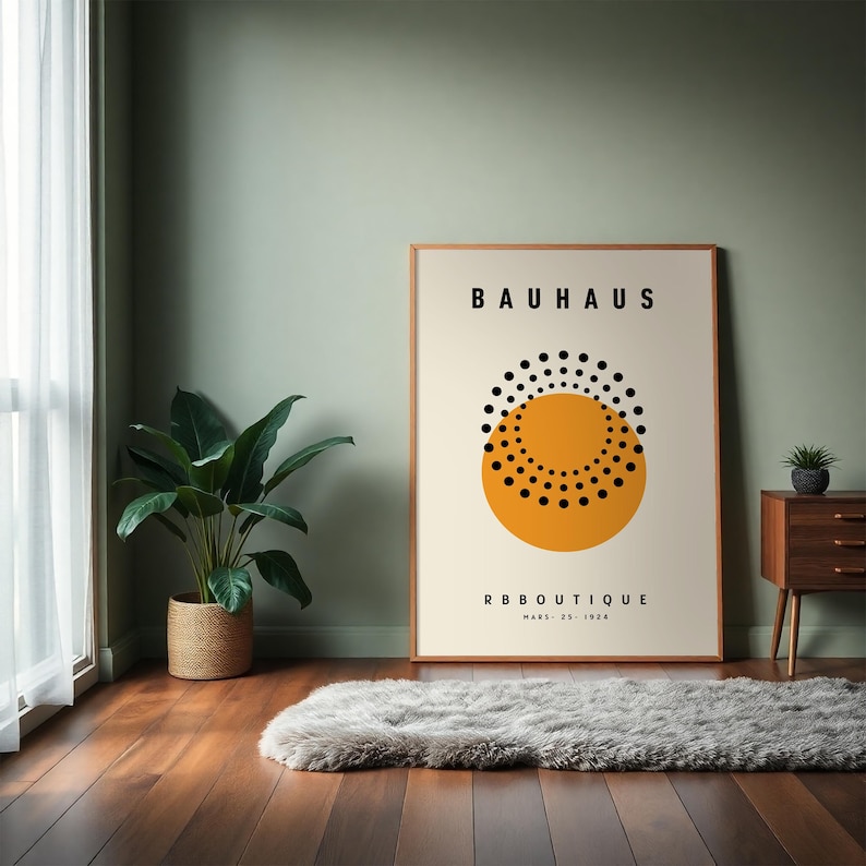 Bauhaus Abstract Geometric Poster S1 No.6 - Mid Century Modern Wall Art ...