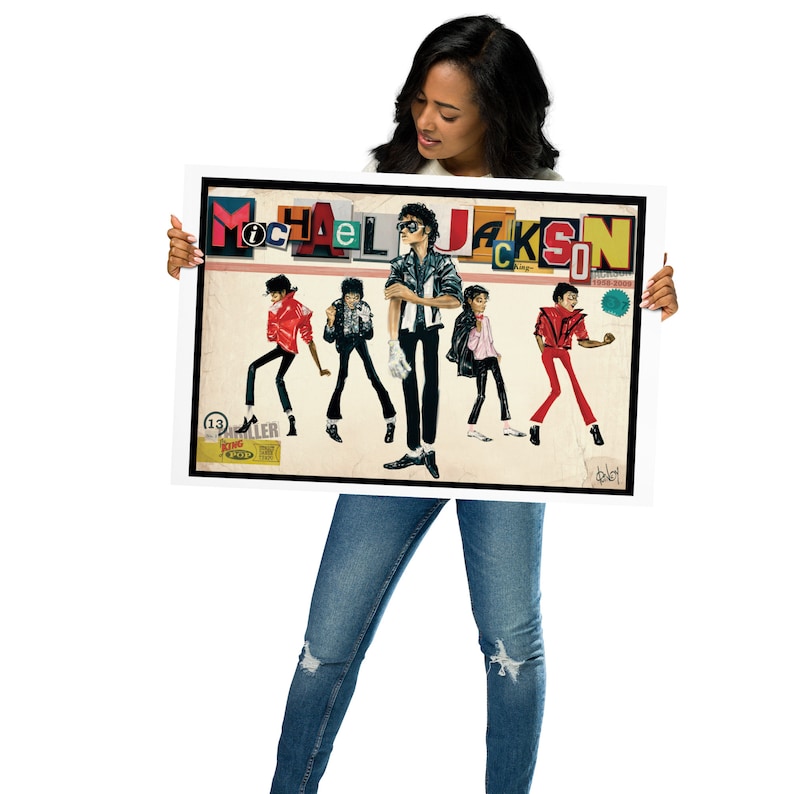 Michael Jackson Thriller Album Art Print, Music Legend Pop Art Poster ...