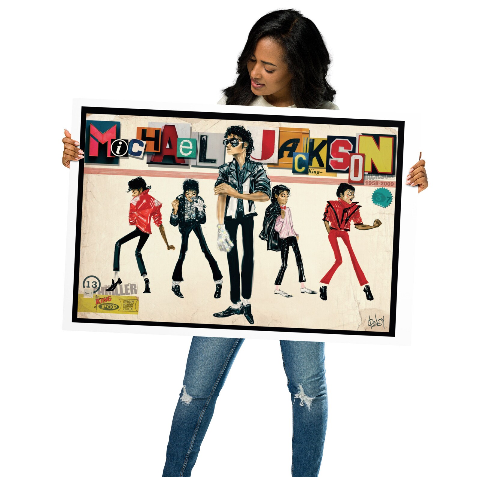 Michael Jackson Thriller Album Art Print, Music Legend Pop Art Poster ...