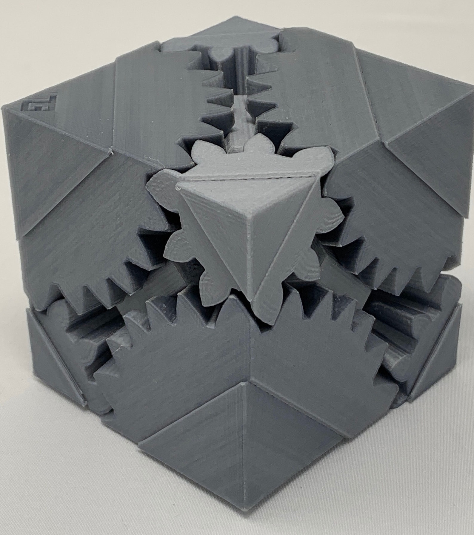 3D Printed Gear Cube With Heart Stand - Etsy