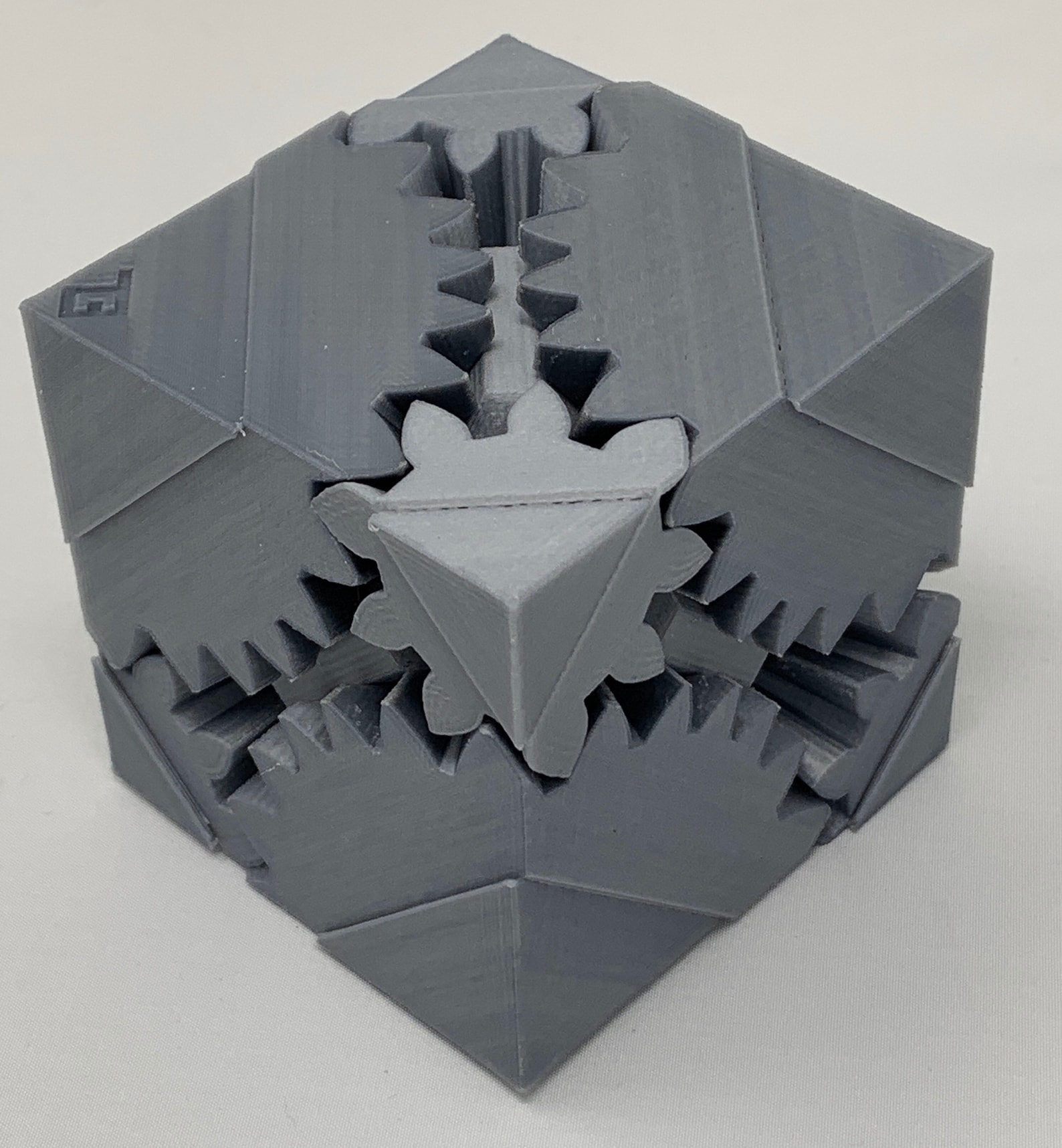 3D Printed Gear Cube With Heart Stand - Etsy