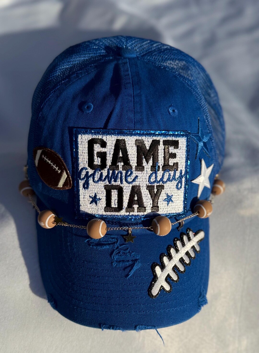Get Ready for Football Ball Cap With Football Chain - Etsy