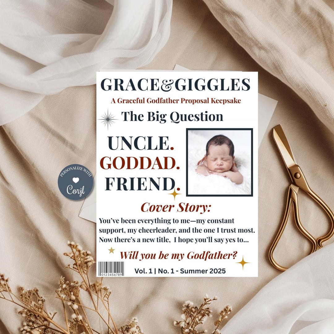 Godfather Proposal Magazine Editable – Personalized Will You Be My ...