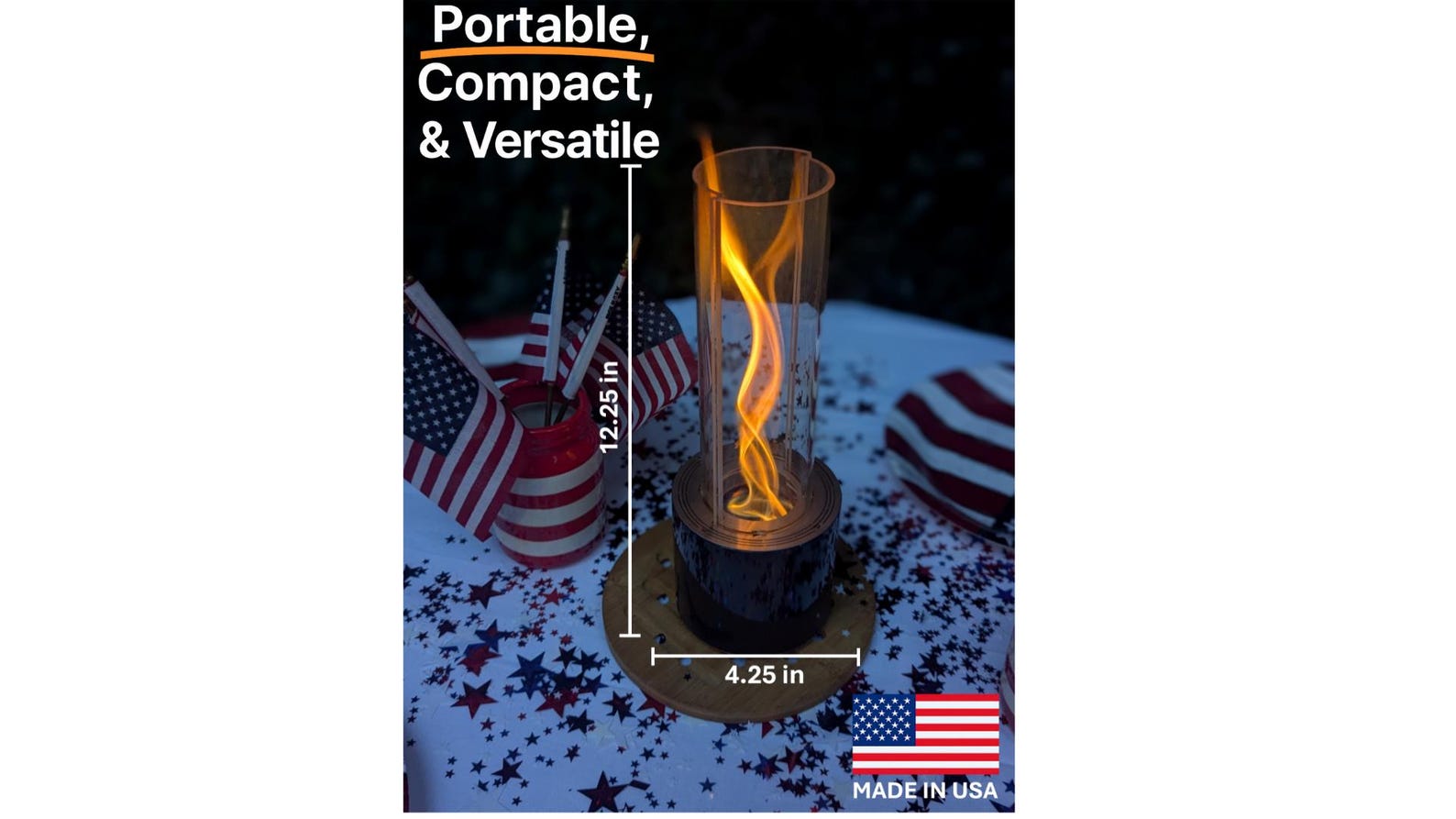 Twisted Flames Tabletop Fire Pit – Smokeless Gel Fuel Bowl, Indoor ...