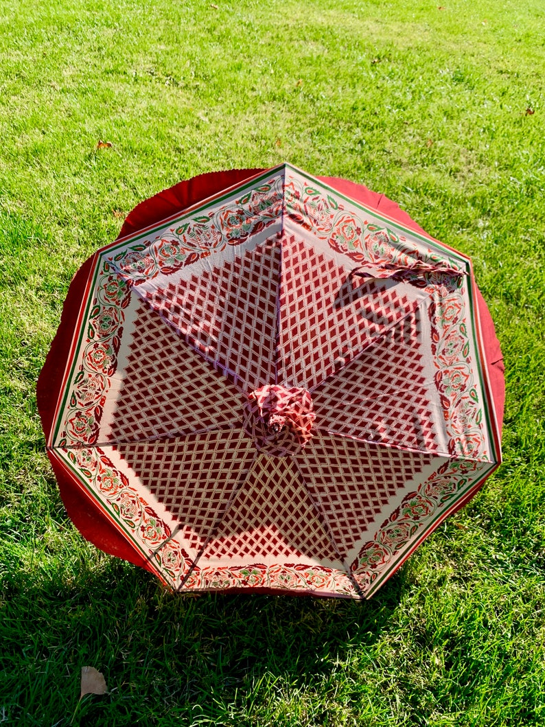 Antique Red & White Edwardian Stroll Promenade Parasol - Etsy